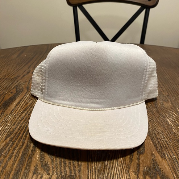 KC | Accessories | Vintage Kc Blank White Snapback Hat Cap Used | Poshmark